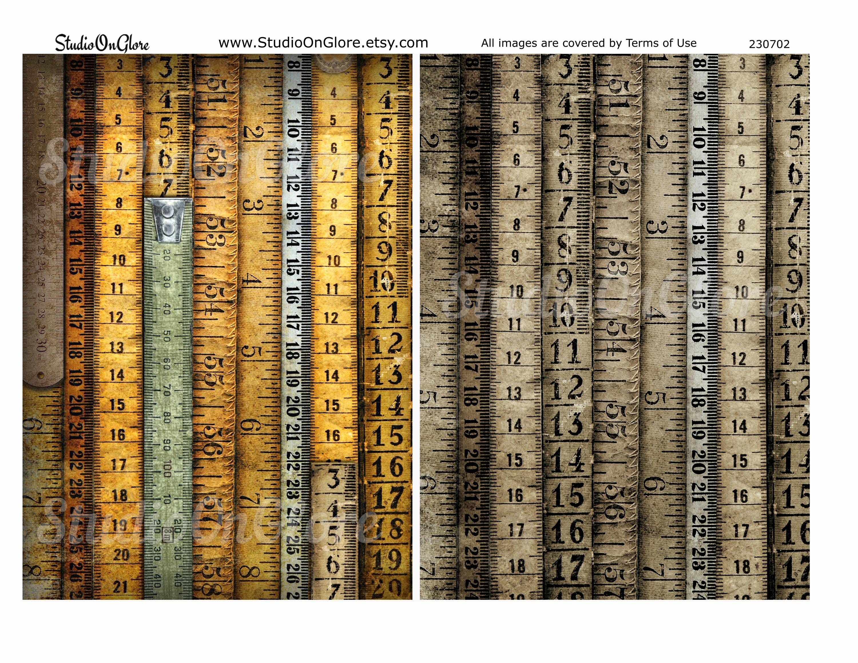 Vintage Tape Measure Kit, Junk Journal Embellishment, Scrapbook Paper ...