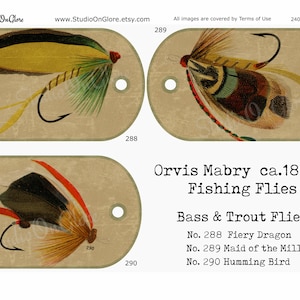 Vintage Fly-fishing Hang Tags. 9 Over-sized Gift Tags. Instant Download ...