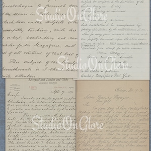 Old Handwriting Antique Script Ephemera. Printable 12-pc Digital Paper ...
