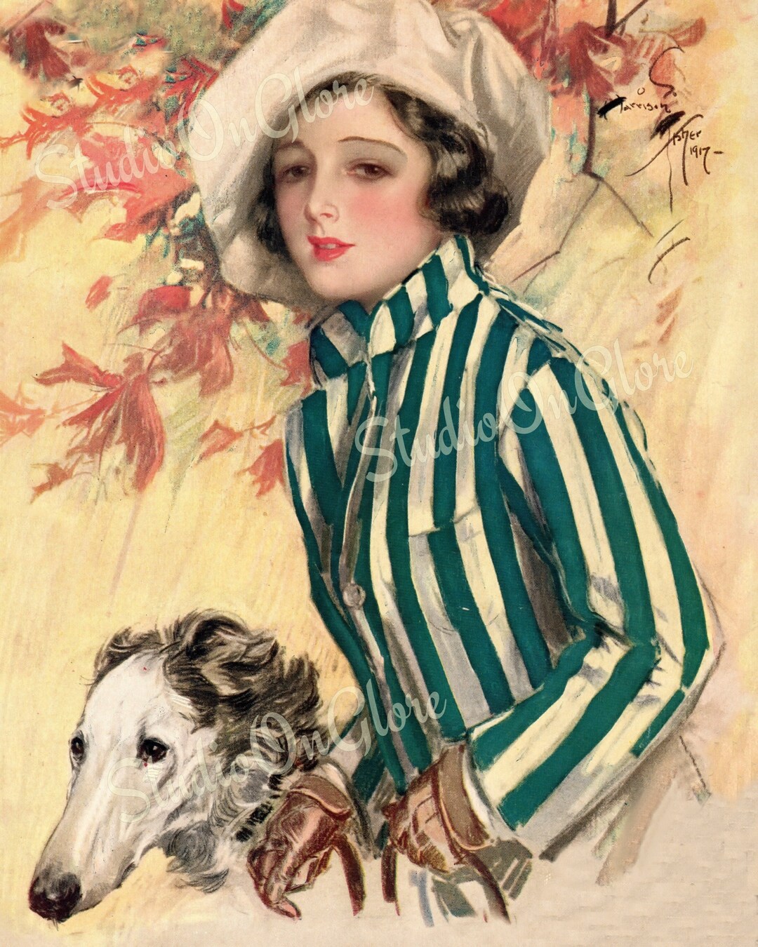 Vintage Harrison Fisher Illustration, 8x10 Printable Art / Decorative ...