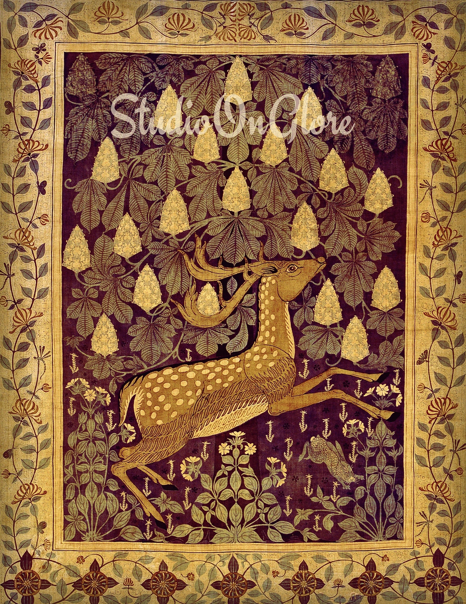 Vintage Deer in Chestnuts Tapestry Download. 8.5x11 - Etsy