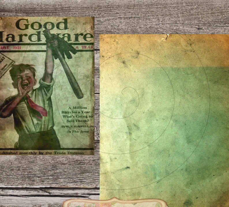 Vintage Patina Paper Ephemera: Printable Junk Journal Kit (digital ...