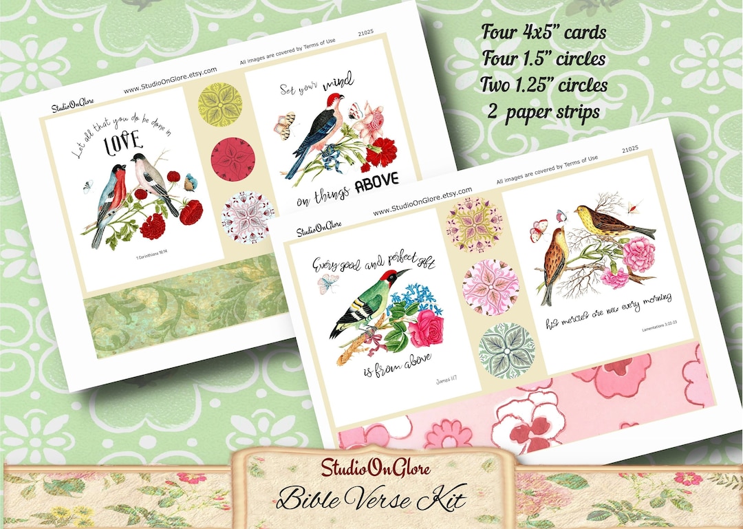 BIBLE Verse Journal Kit. Printable Cards, Circles, Strips for Junk ...