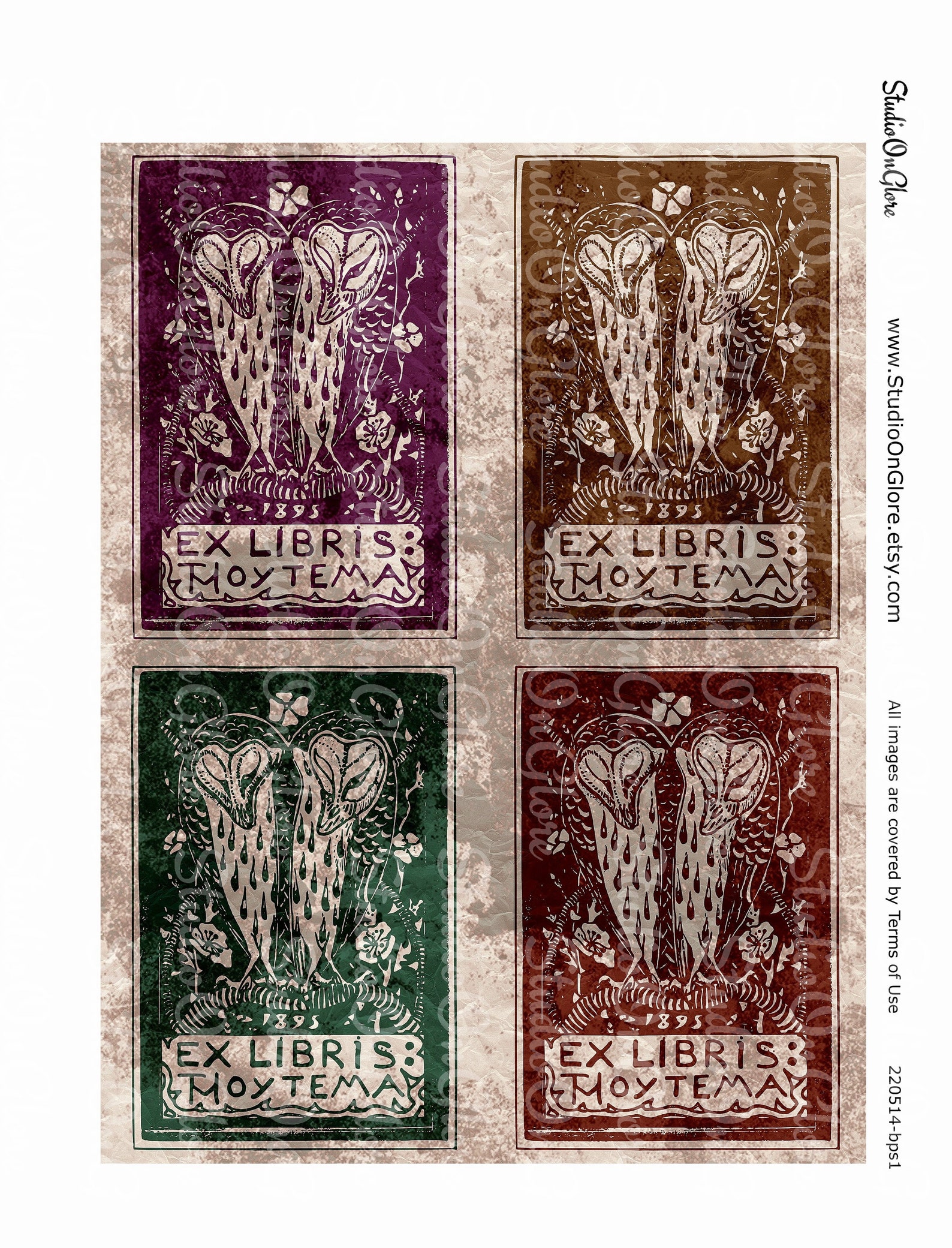 Antique Bookplate Kit: Printable Vintage Collage Sheets 16 - Etsy