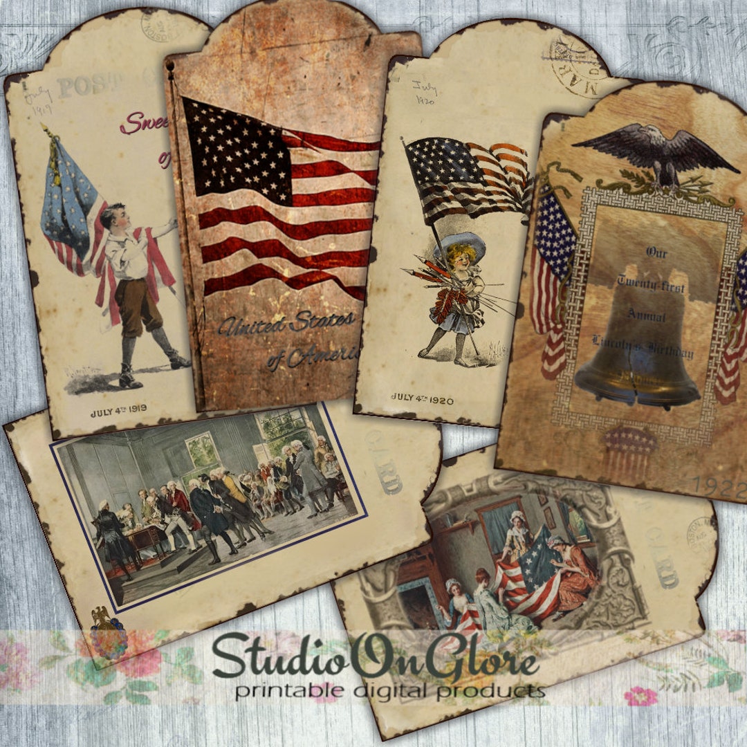 Printable Patriotic Package Hang Tags | 6 US Independence Day Gift Tags ...