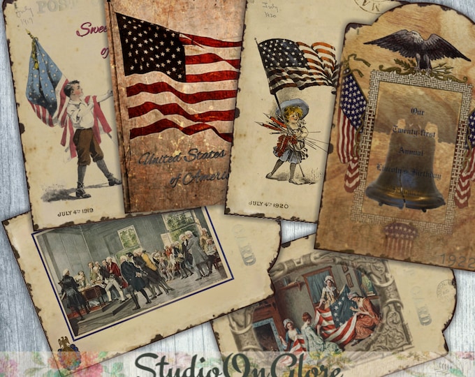 Printable Patriotic Package Hang Tags 6 US Independence Day - Etsy