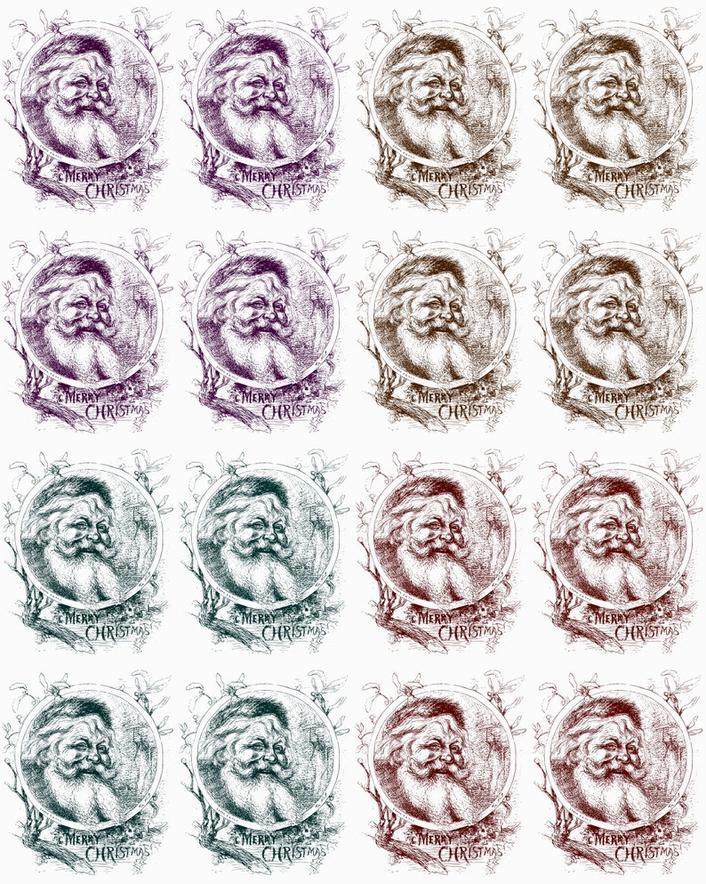 Vintage Santa Clause. Digital Stamp Transfer Images: Instant | Etsy