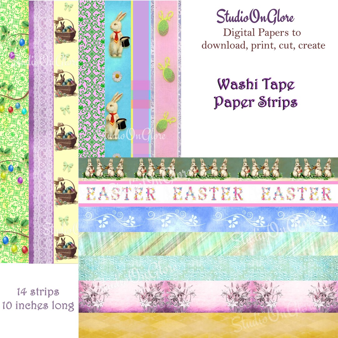 Easter Paper Strips: Pastel Washi Tape (digital Download, PDF, JPG ...