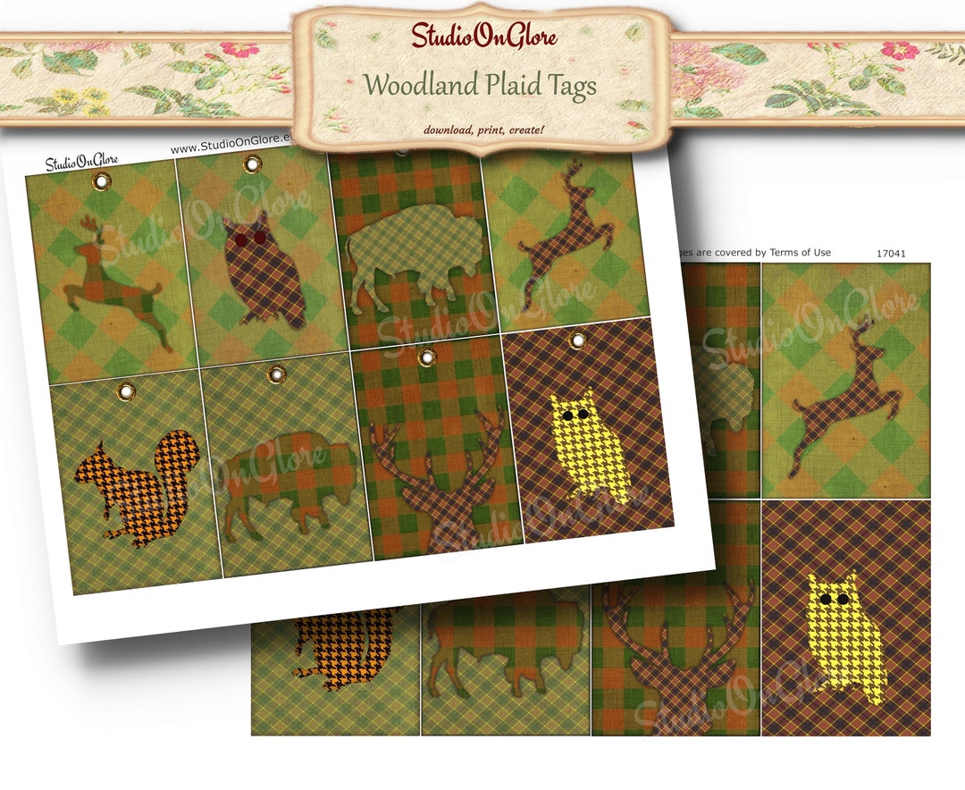 Timberland Plaid Hang Tags, Digital Download, 8 ACEO Trading Cards on ...