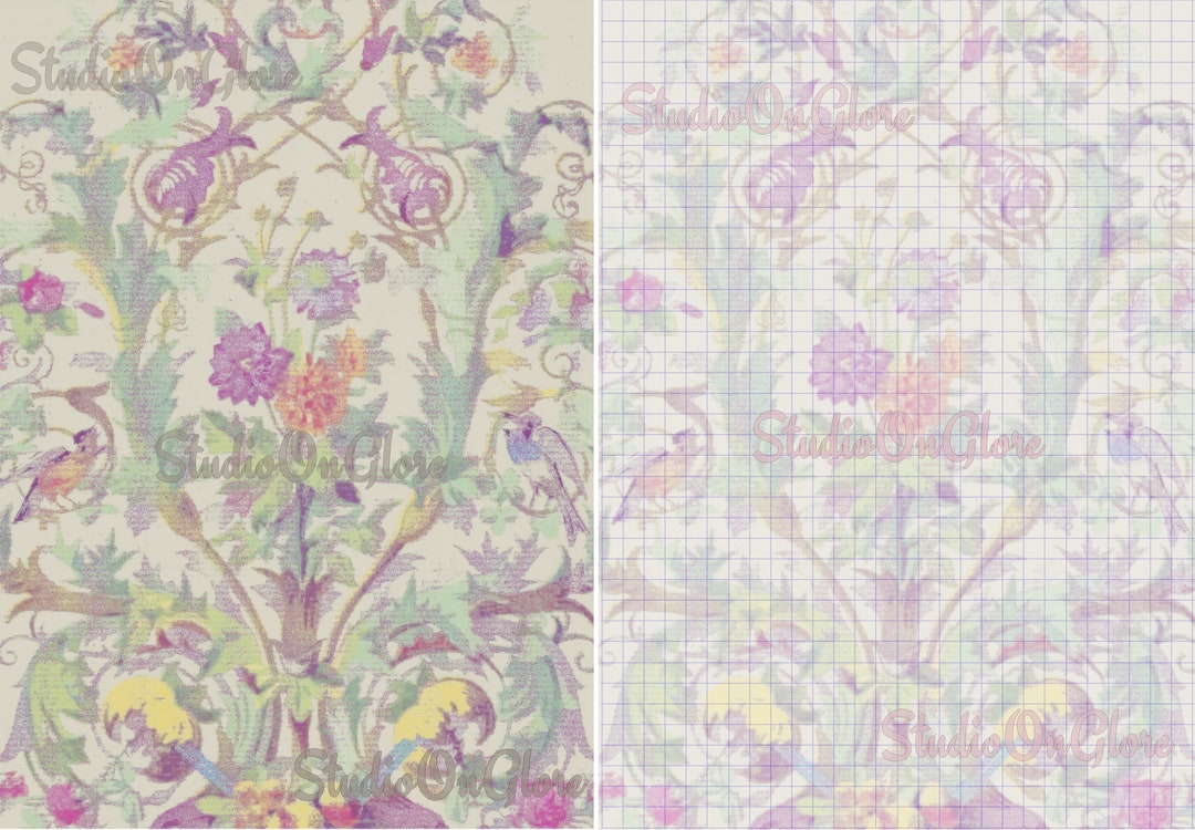 Old Wallpaper Design: Two 5x7" Images on Printable Collage Sheet (one ...