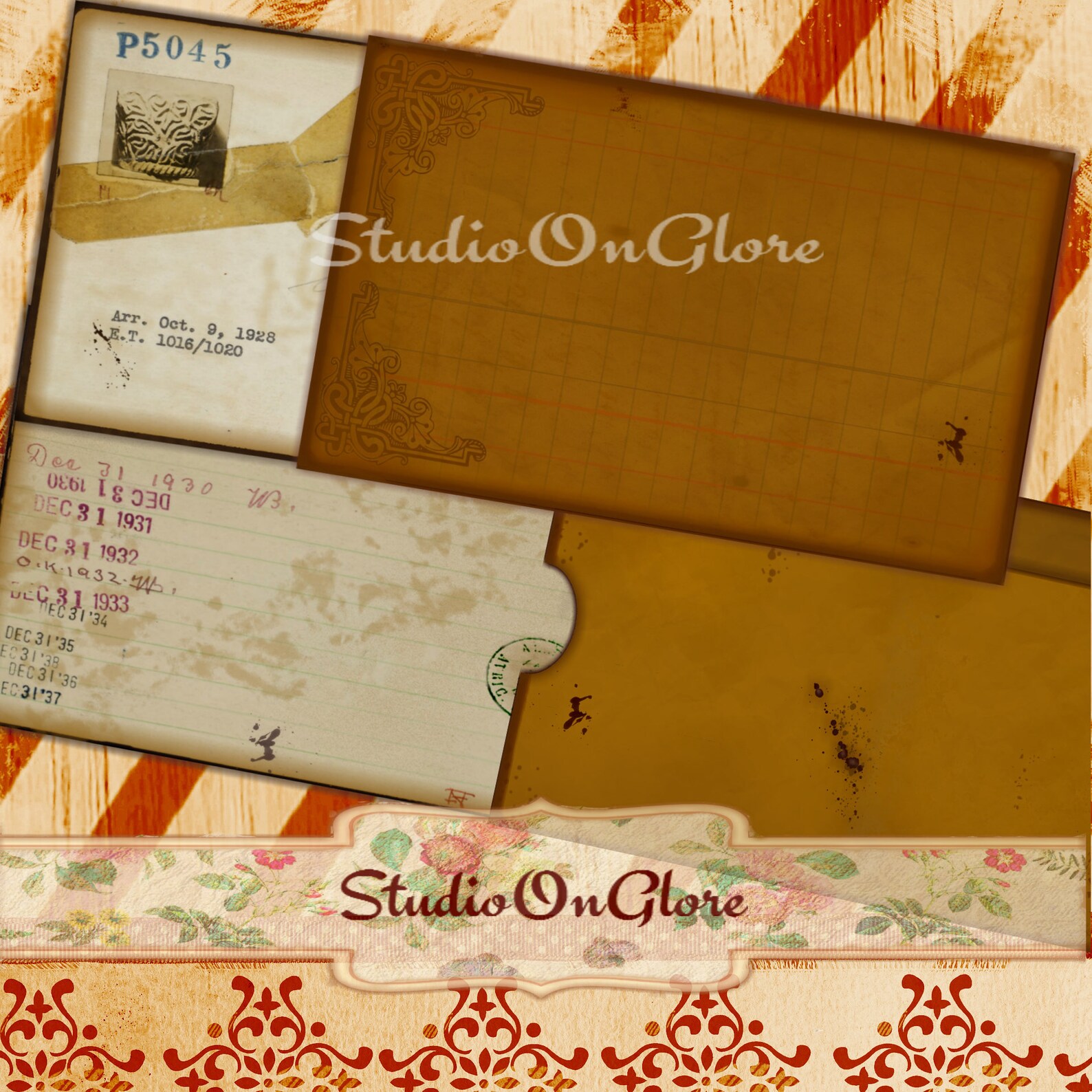 Four 1930's Antique Art Gallery Filing Cards & Envelope. | Etsy