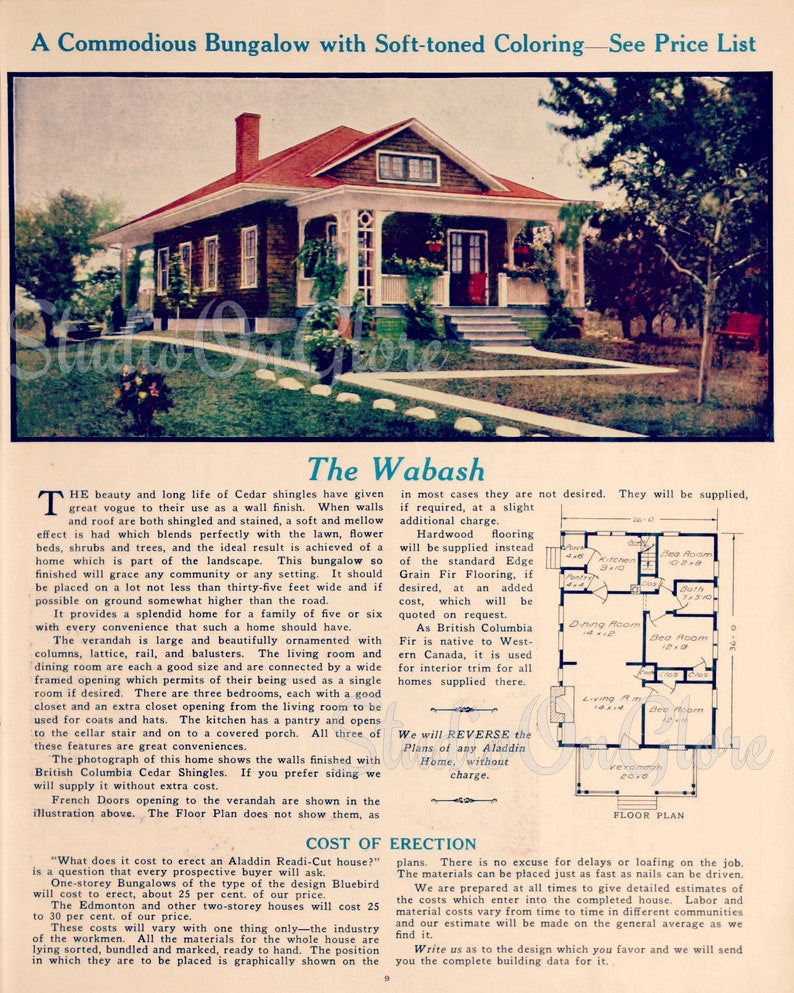Antique House Plan Kit. 8 Vintage Mail Order House Plan Catalog Pages ...