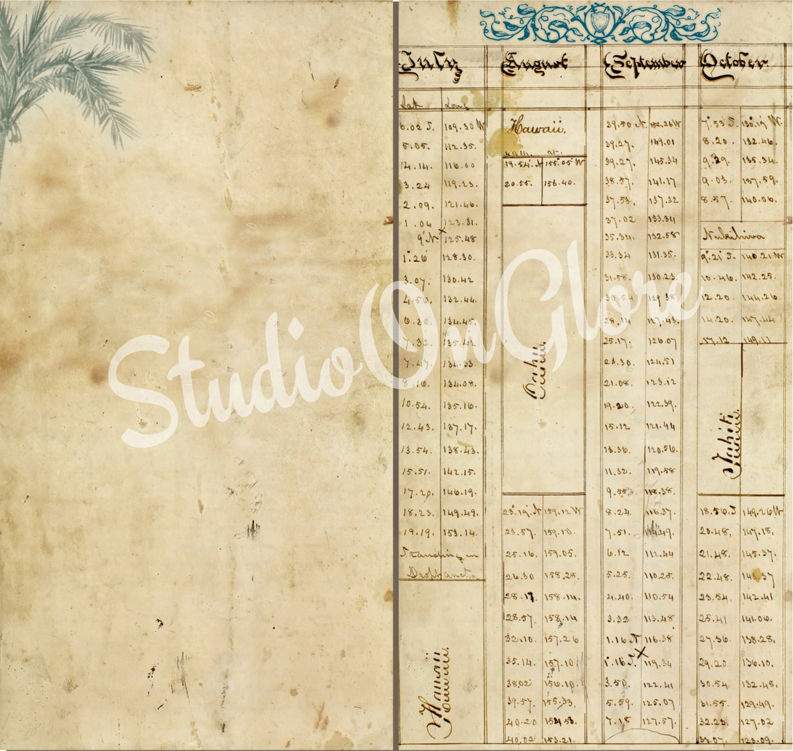Travelers Notebook Captain's Diary Ephemera Kit. 10 Digital Fauxdori ...