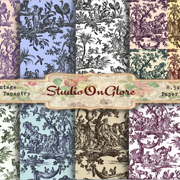 Toile Digital Paper - Etsy