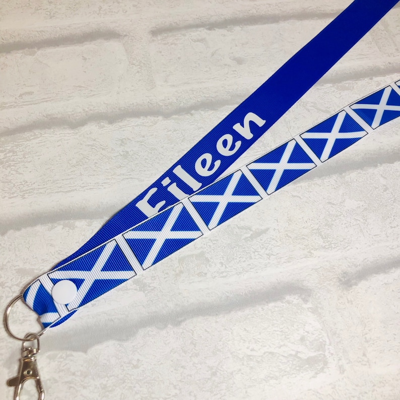 Union Jack Flag Print Personalised Lanyard - Custom Made to Order ...