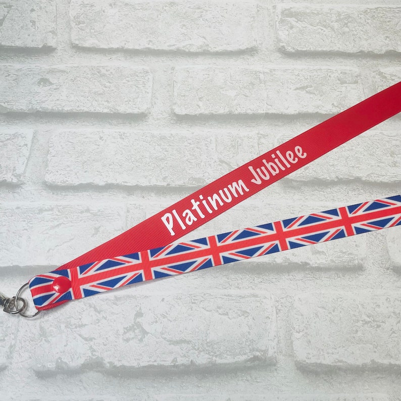 Union Jack Flag Print Personalised Lanyard - Custom Made to Order ...