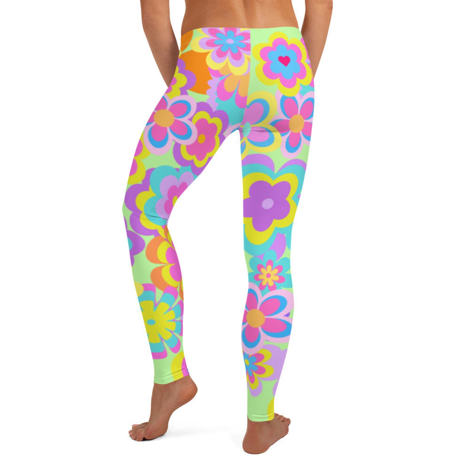 Trippy Hippie 70's Style Pastel Flower Barbie Inspired Leggings ...