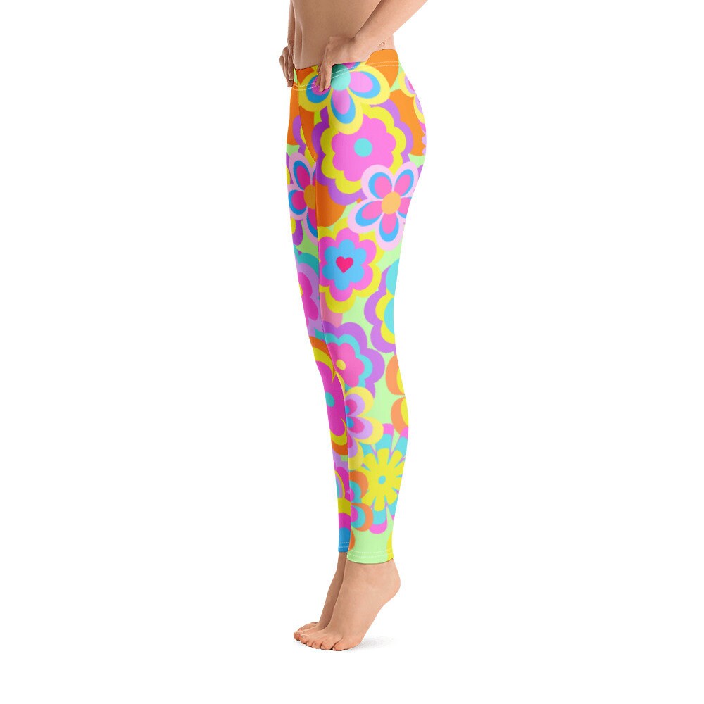 Trippy Hippie 70's Style Pastel Flower Barbie Inspired Leggings ...