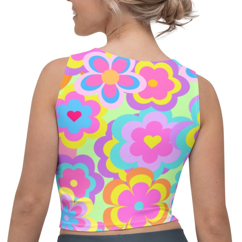 Trippy Hippie 70's Style Flower Crop Top. Perfect for Yoga, Meditation ...