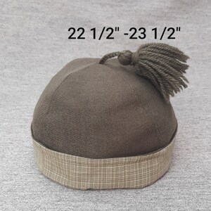 Brown Wool & Cotton Hand-finished Round Cap - Etsy