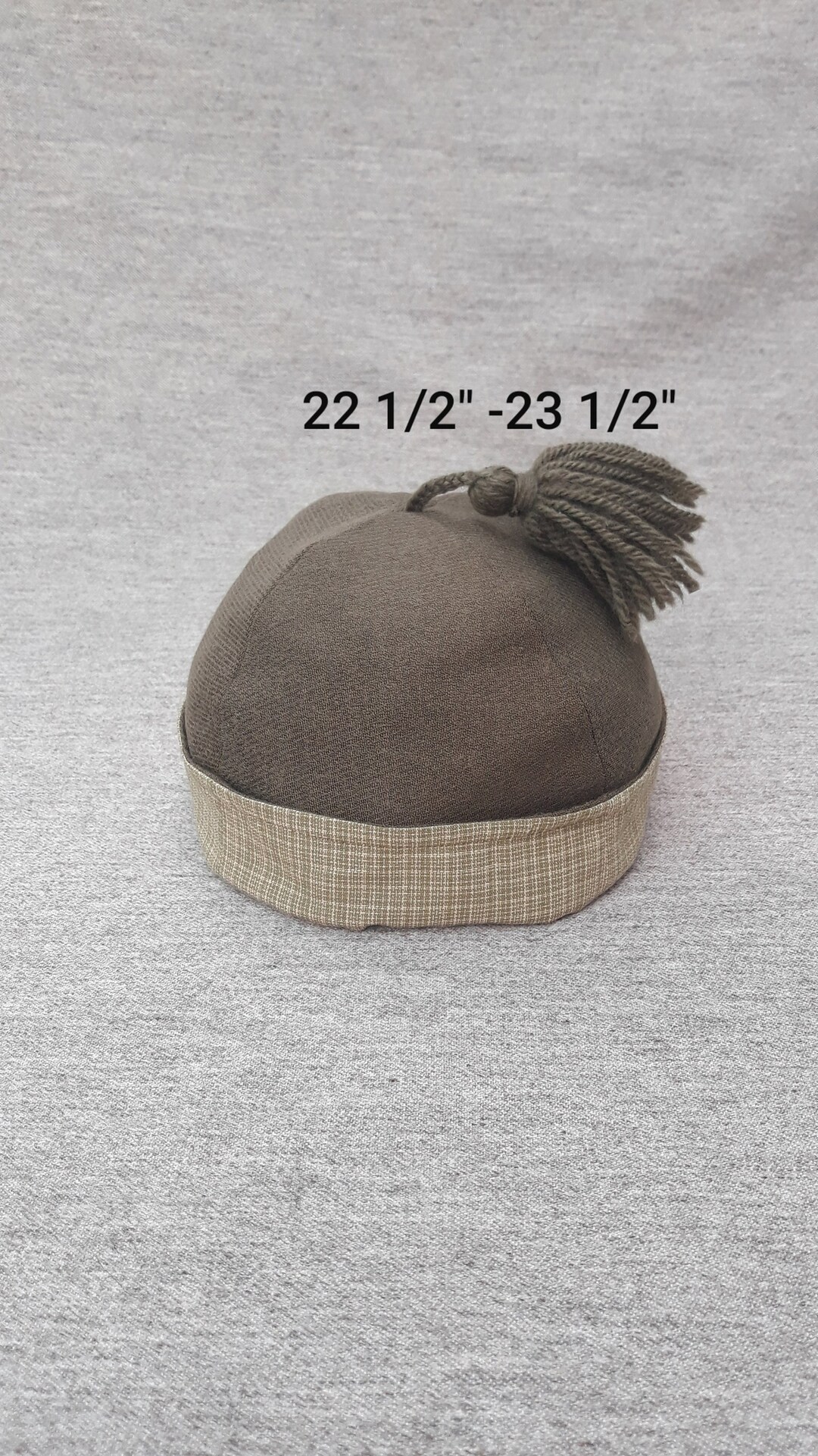 Brown Wool & Cotton Hand-finished Round Cap - Etsy