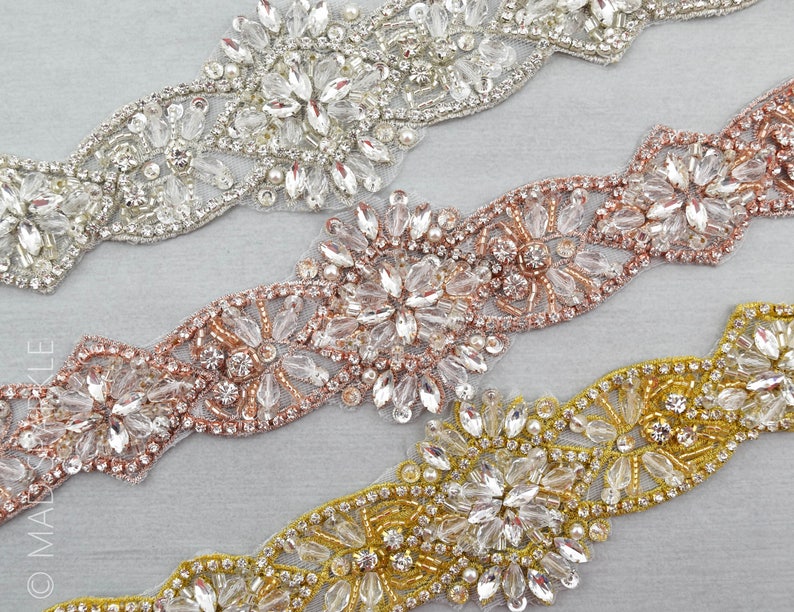 Rhinestone Applique Crystal Trim Hotfix Applique Bridal - Etsy