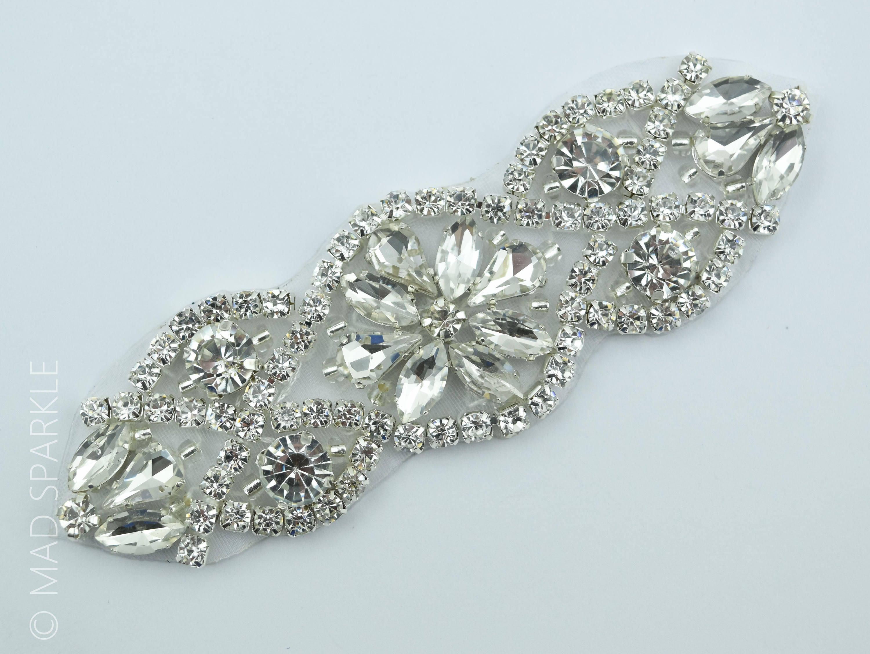 Small Rhinestone Applique Silver Crystal Motif Hotfix - Etsy