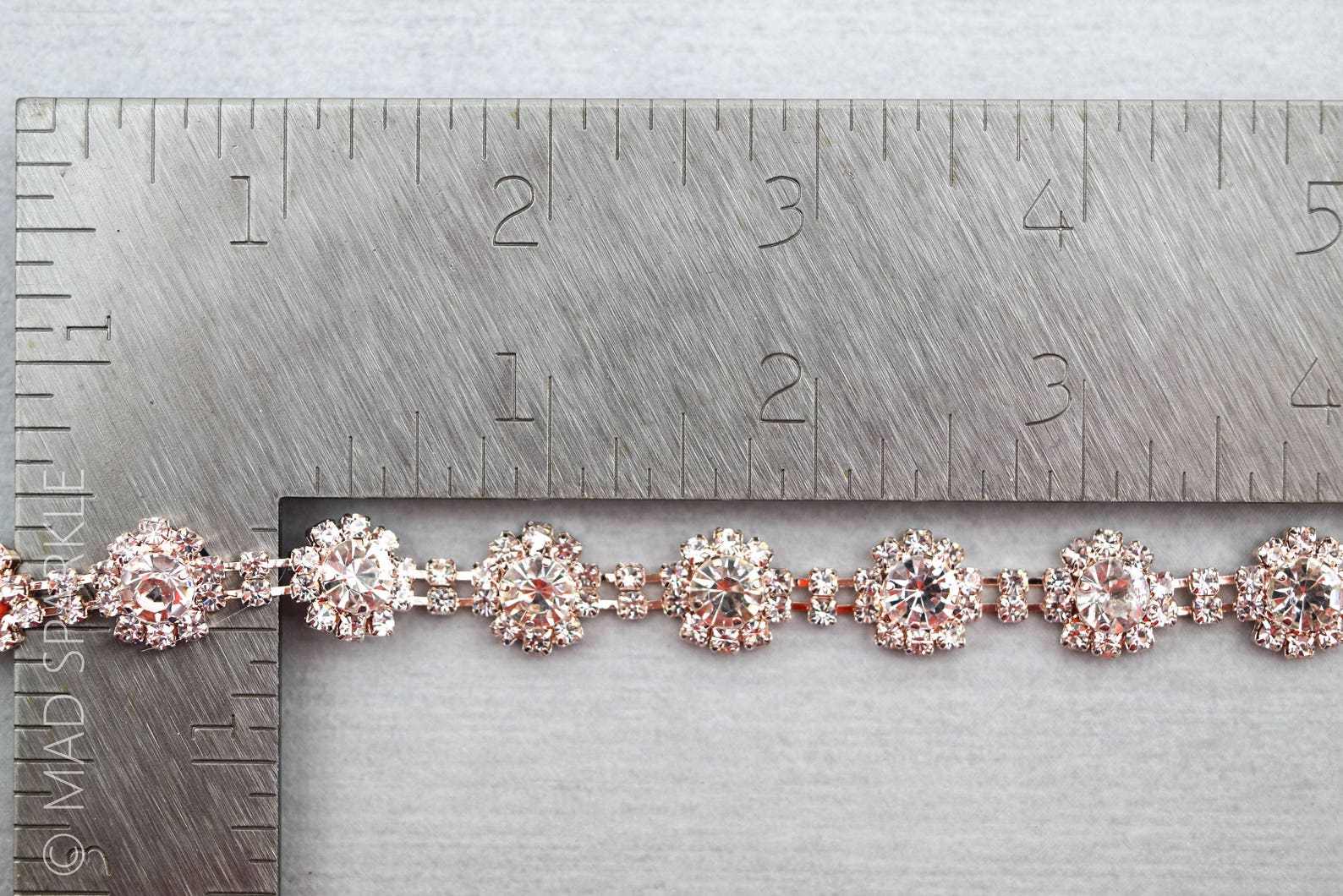 Rose Gold Rhinestone Trim by the Yard Bridal Trim Luxury - Etsy