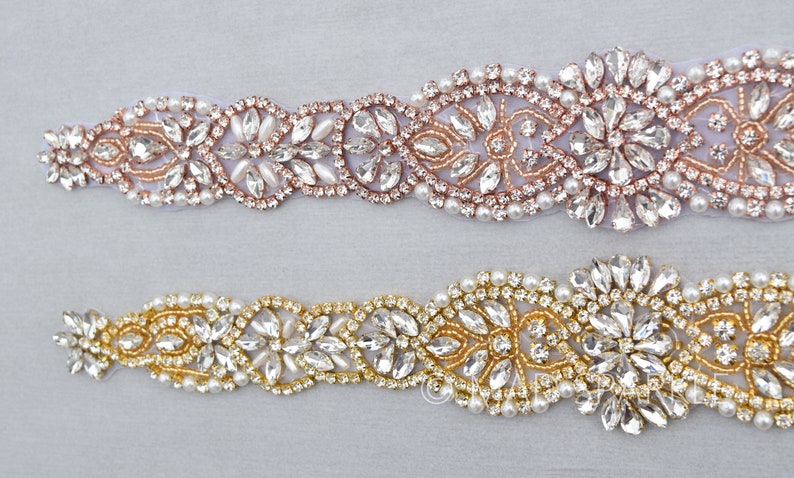 Rhinestone Applique Crystal Trim Hotfix Applique Bridal | Etsy