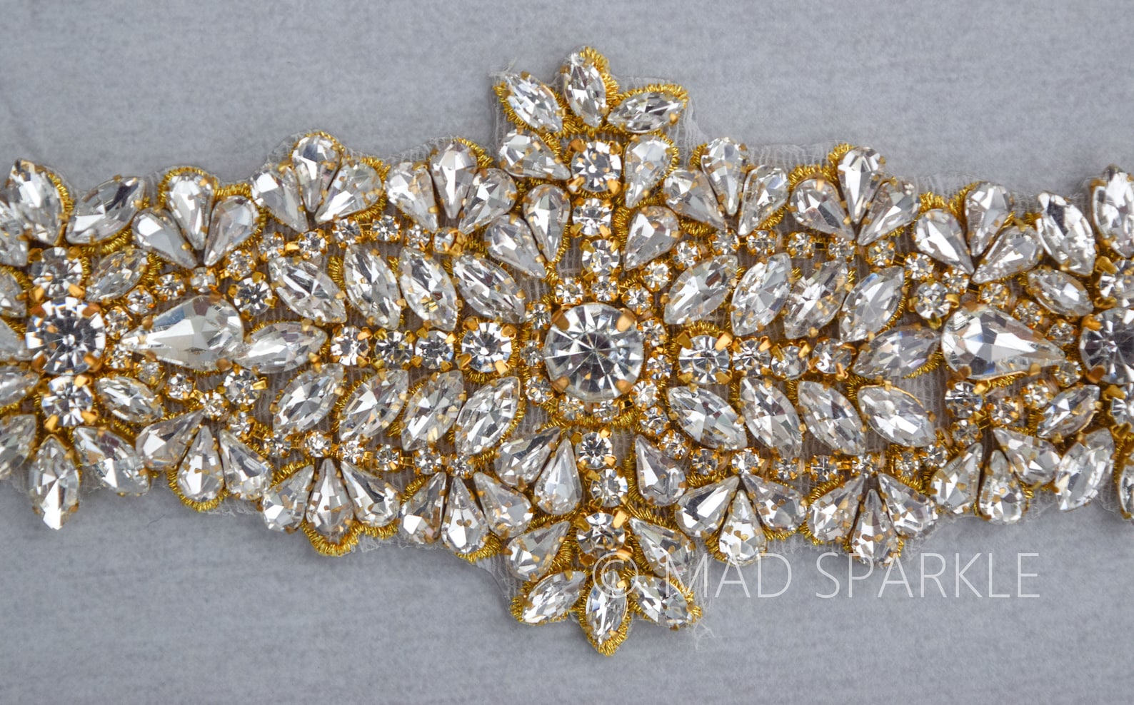 Rhinestone Applique Crystal Trim Hotfix Applique Bridal - Etsy