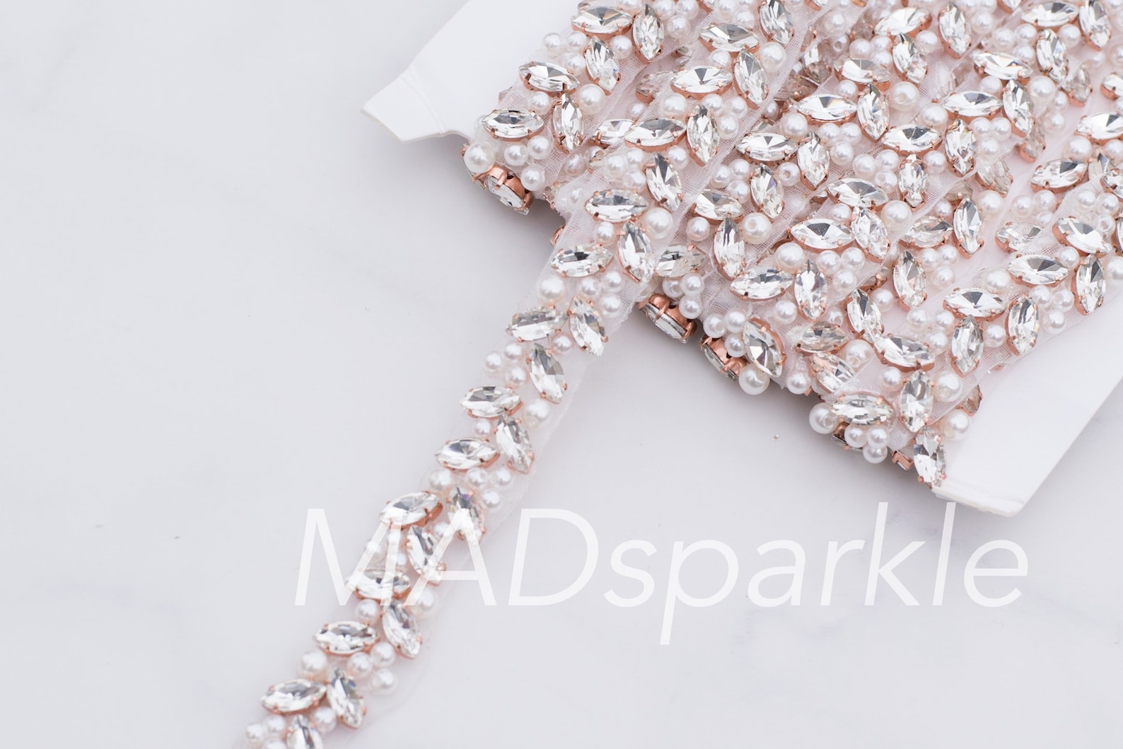 Pearl Rhinestone Trim by the Yard Thin Bridal Trim Luxury - Etsy