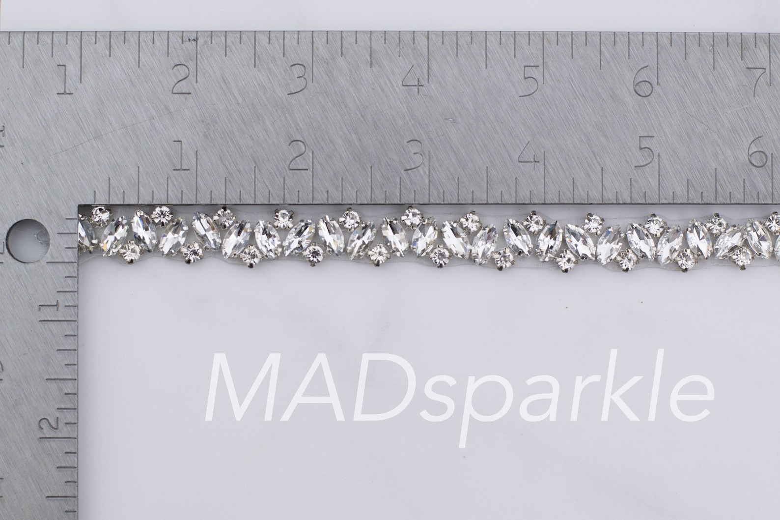 Rhinestone Trim by the Yard Thin Bridal Trim Luxury Silver - Etsy
