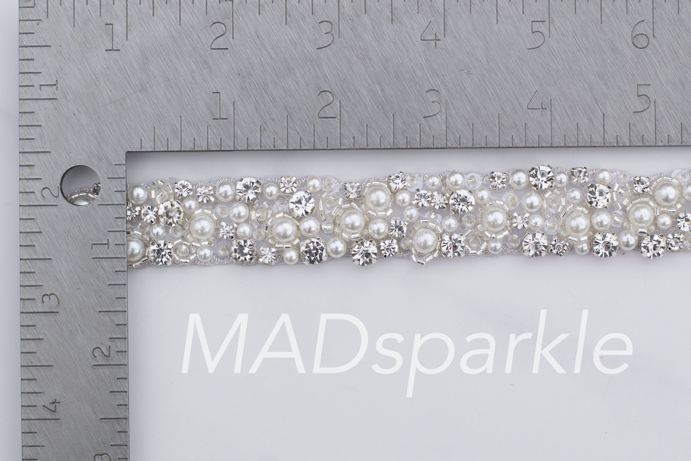 Pearl and Rhinestone Trim by the Yard/ Pearl Beaded Wedding Trim ...