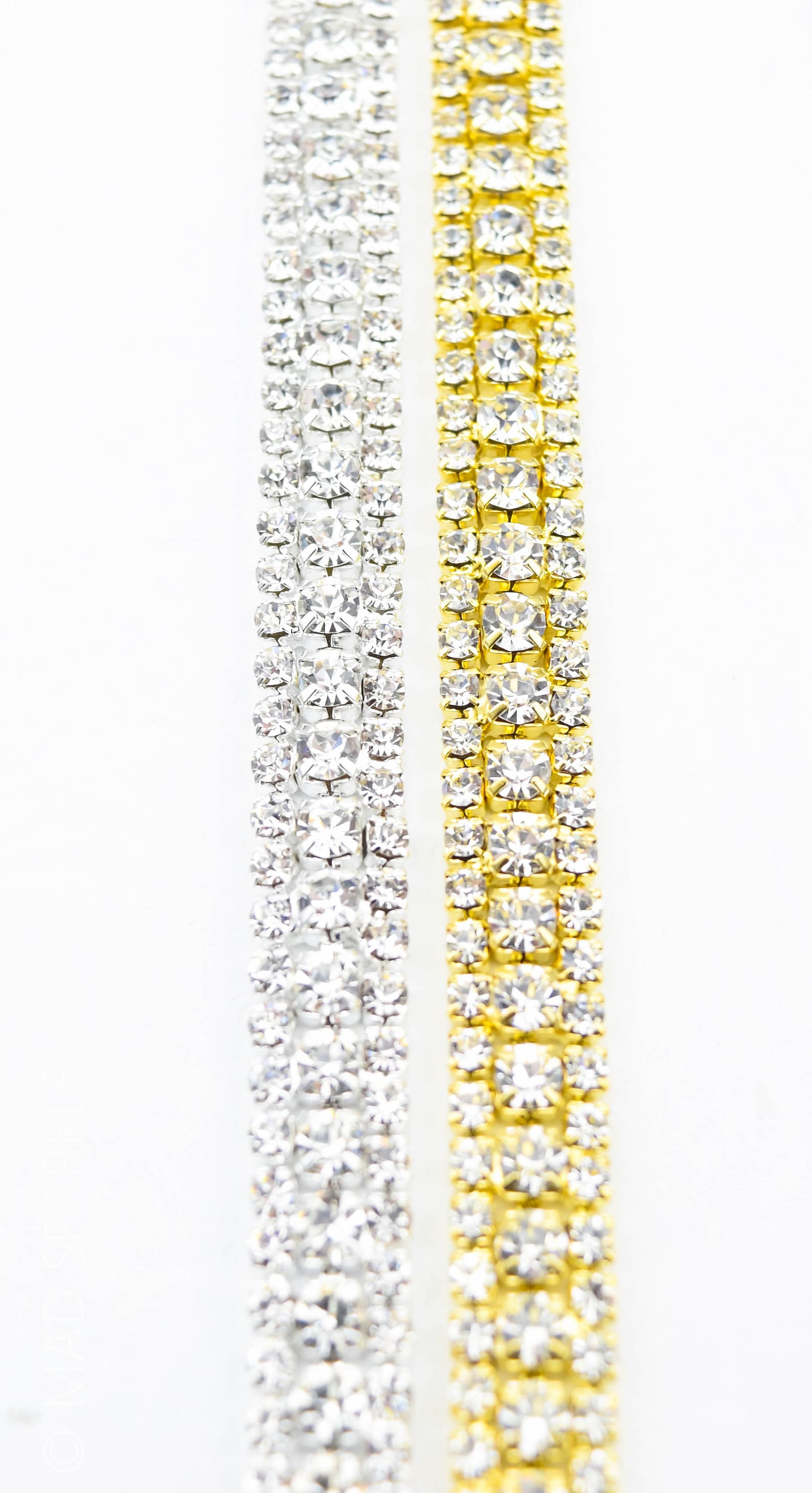 Rose Gold Rhinestone Trim by the Yard Fancy Cupchain Thin | Etsy