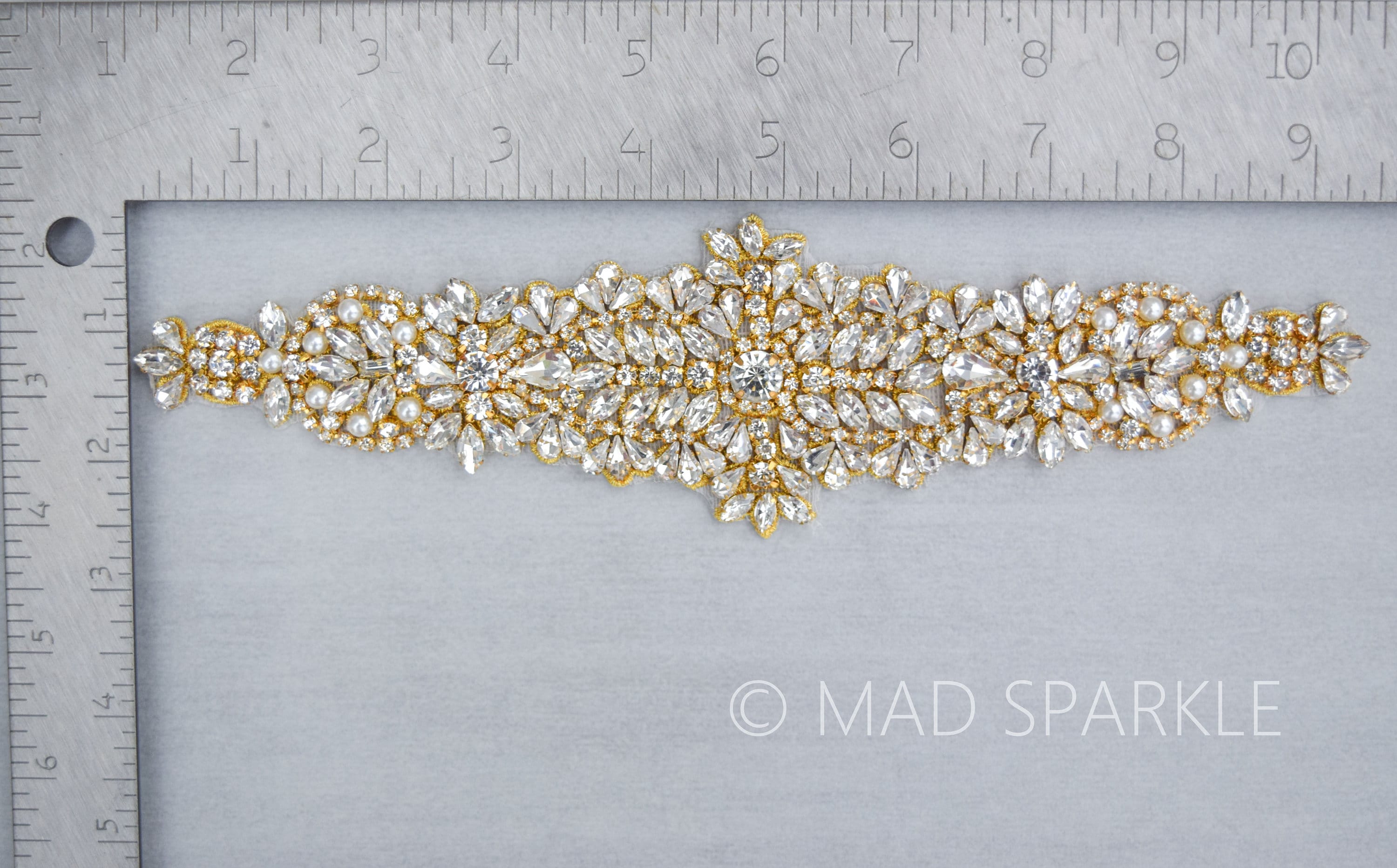 Rhinestone Applique Crystal Trim Hotfix Applique Bridal - Etsy