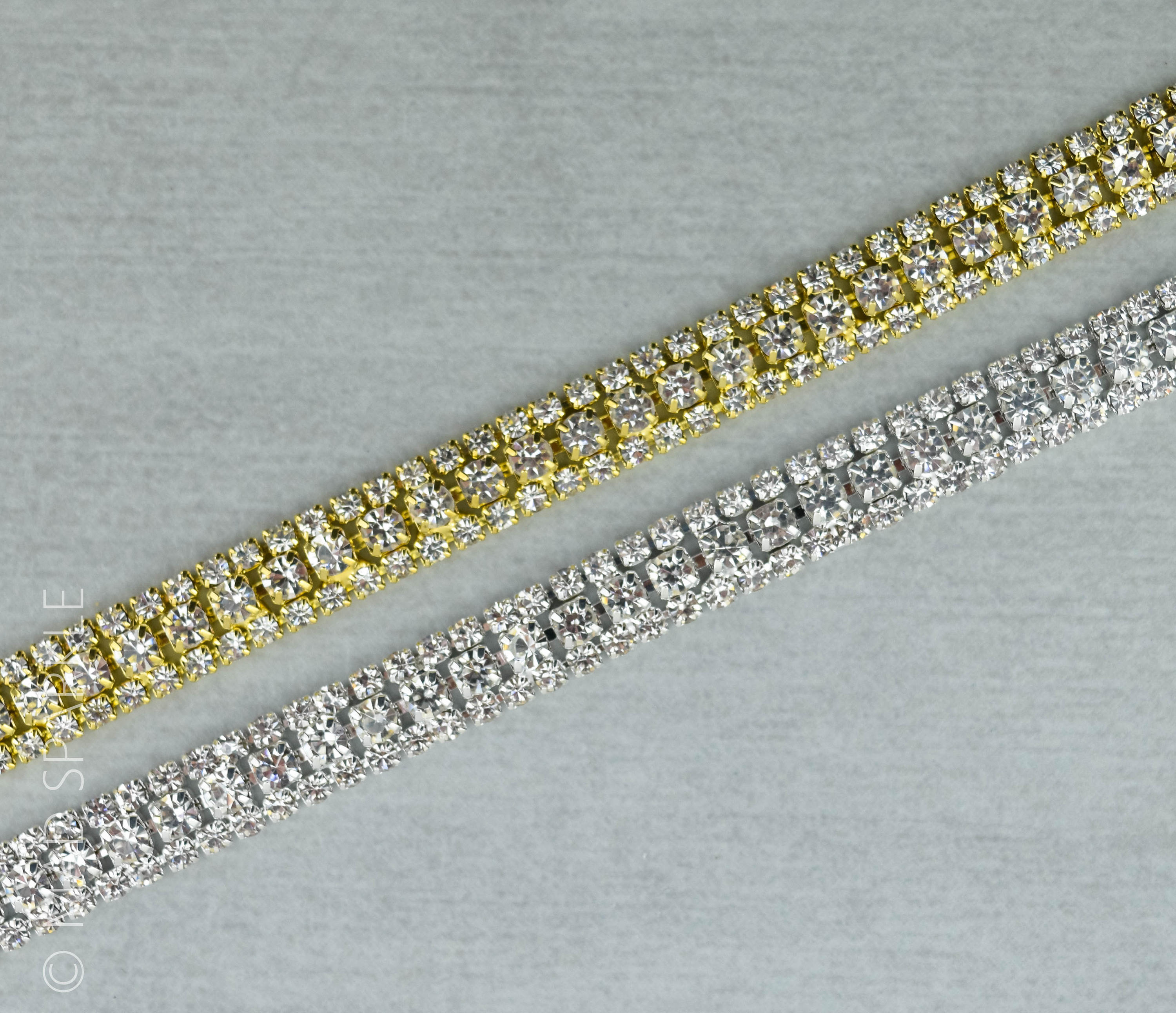 Rose Gold Rhinestone Trim by the Yard Fancy Cupchain Thin | Etsy