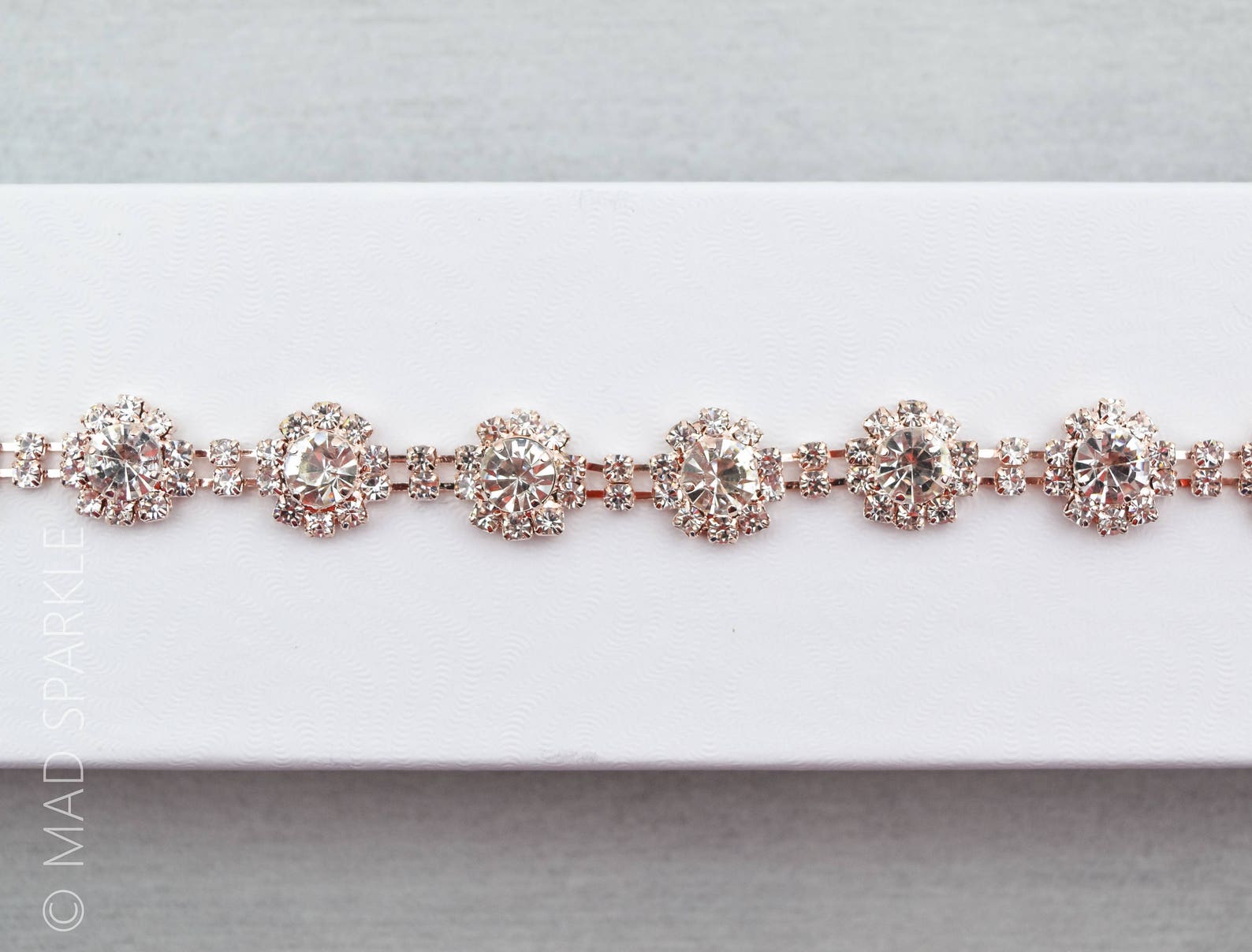 Rose Gold Rhinestone Trim by the Yard Bridal Trim Luxury - Etsy