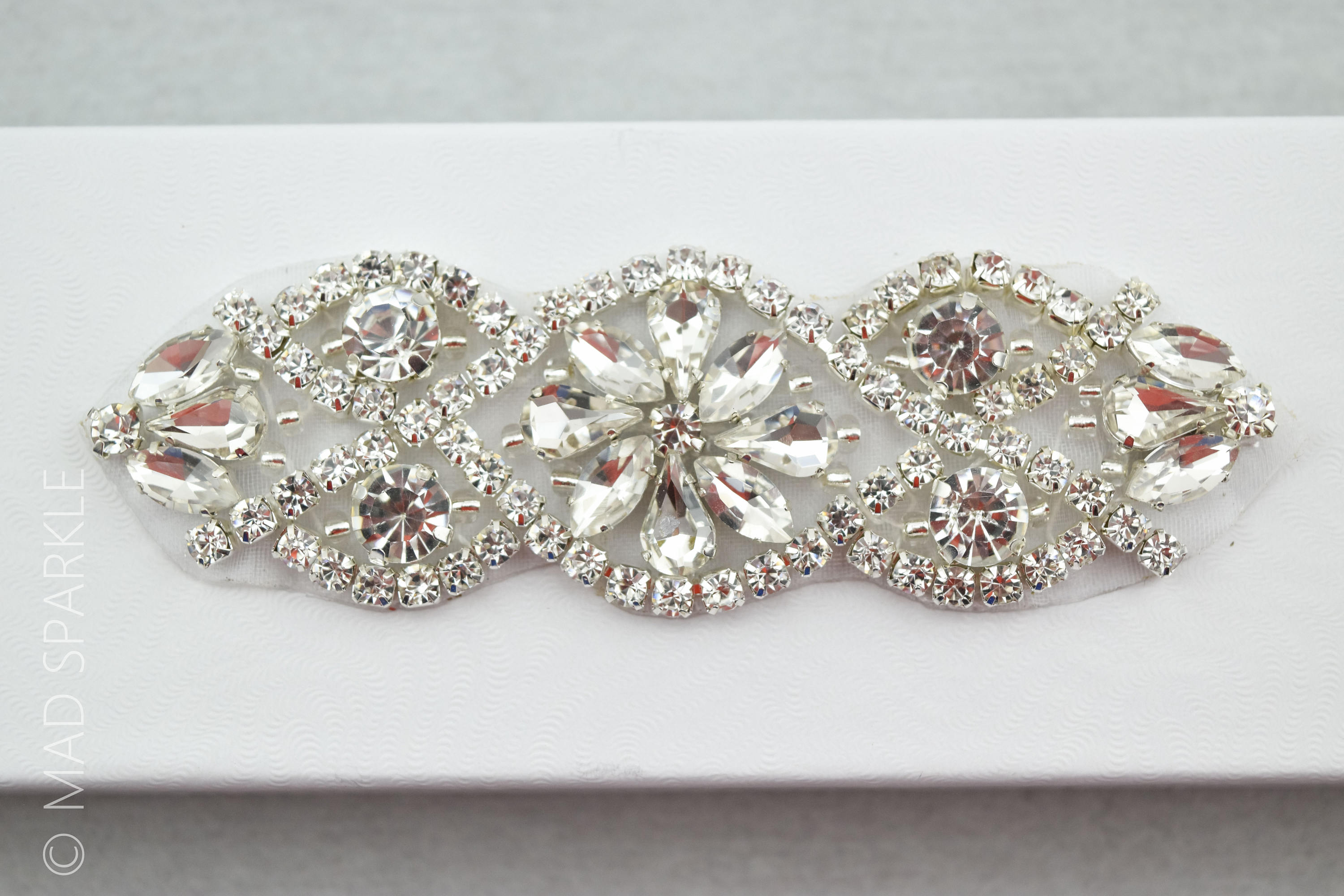 Small Rhinestone Applique Silver Crystal Motif Hotfix - Etsy