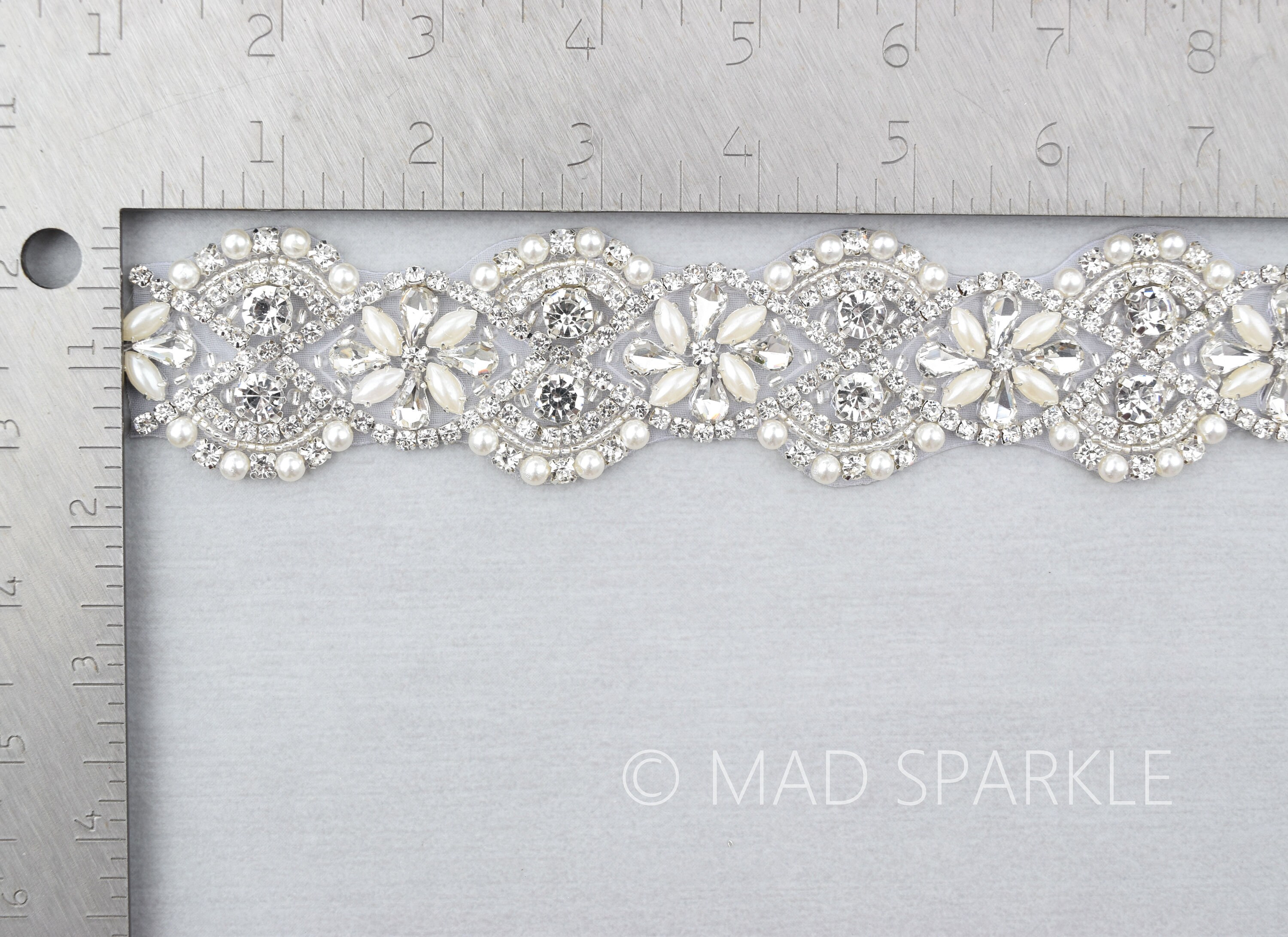 Rhinestone Pearl Applique Crystal Trim by the Yard Hotfix - Etsy