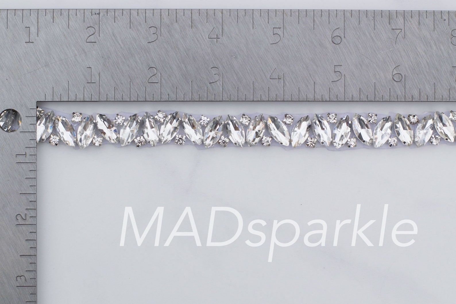 Rhinestone Trim by the Yard Thin Bridal Trim Luxury Silver - Etsy