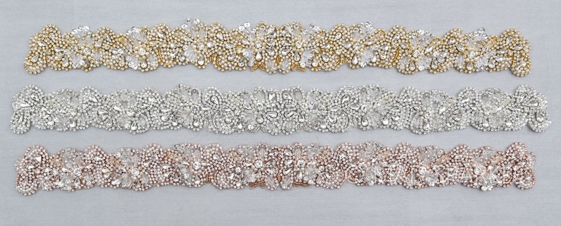 Rhinestone Applique Crystal Trim Hotfix Applique Bridal - Etsy