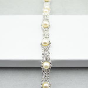 Rhinestone and Pearl Trim by the Yard, Bridal Trim, Luxury Rhinestone ...