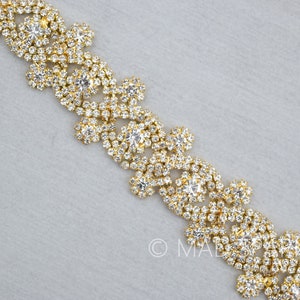 Rhinestone Applique, Crystal Trim by the Yard, Fancy 1" Cupchain ...