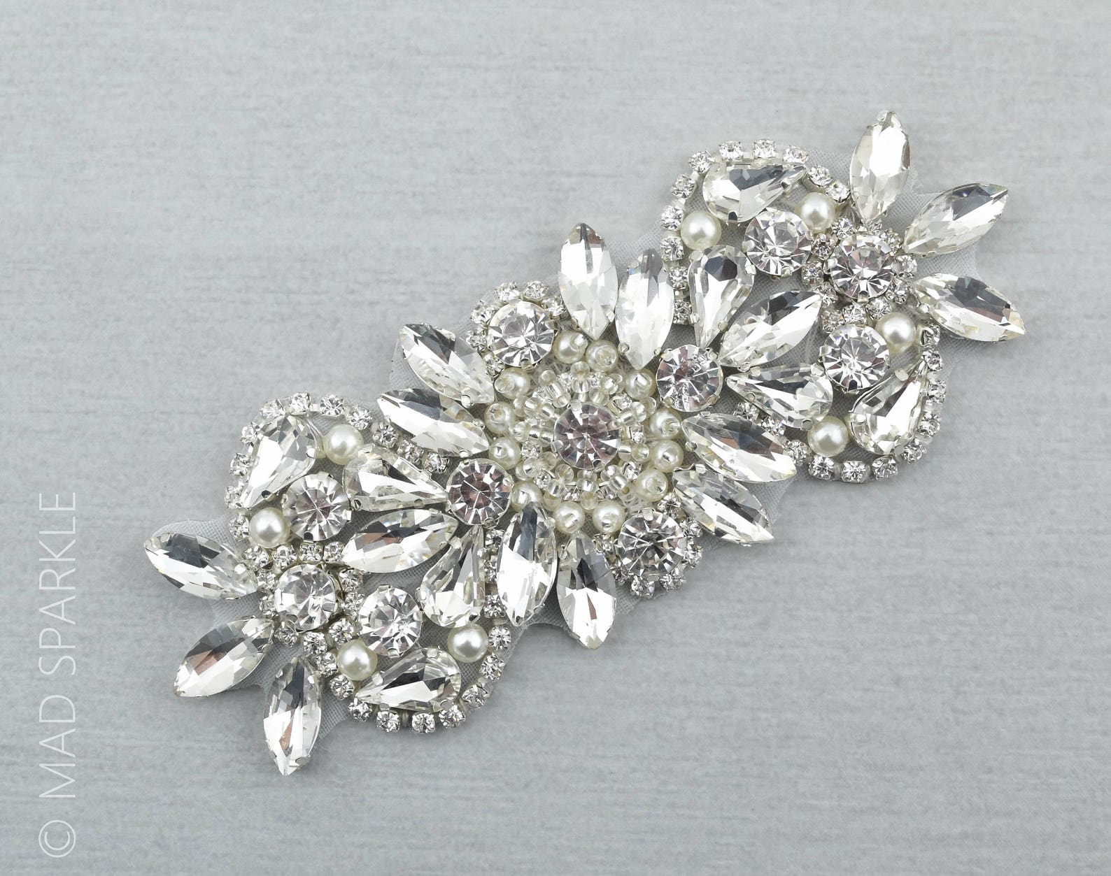 Rhinestone Applique Crystal Trim Hotfix Applique Bridal | Etsy