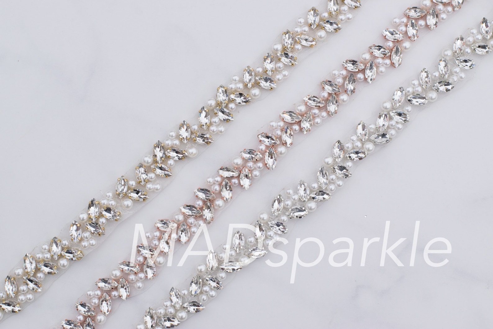 Pearl Rhinestone Trim by the Yard Thin Bridal Trim Luxury - Etsy