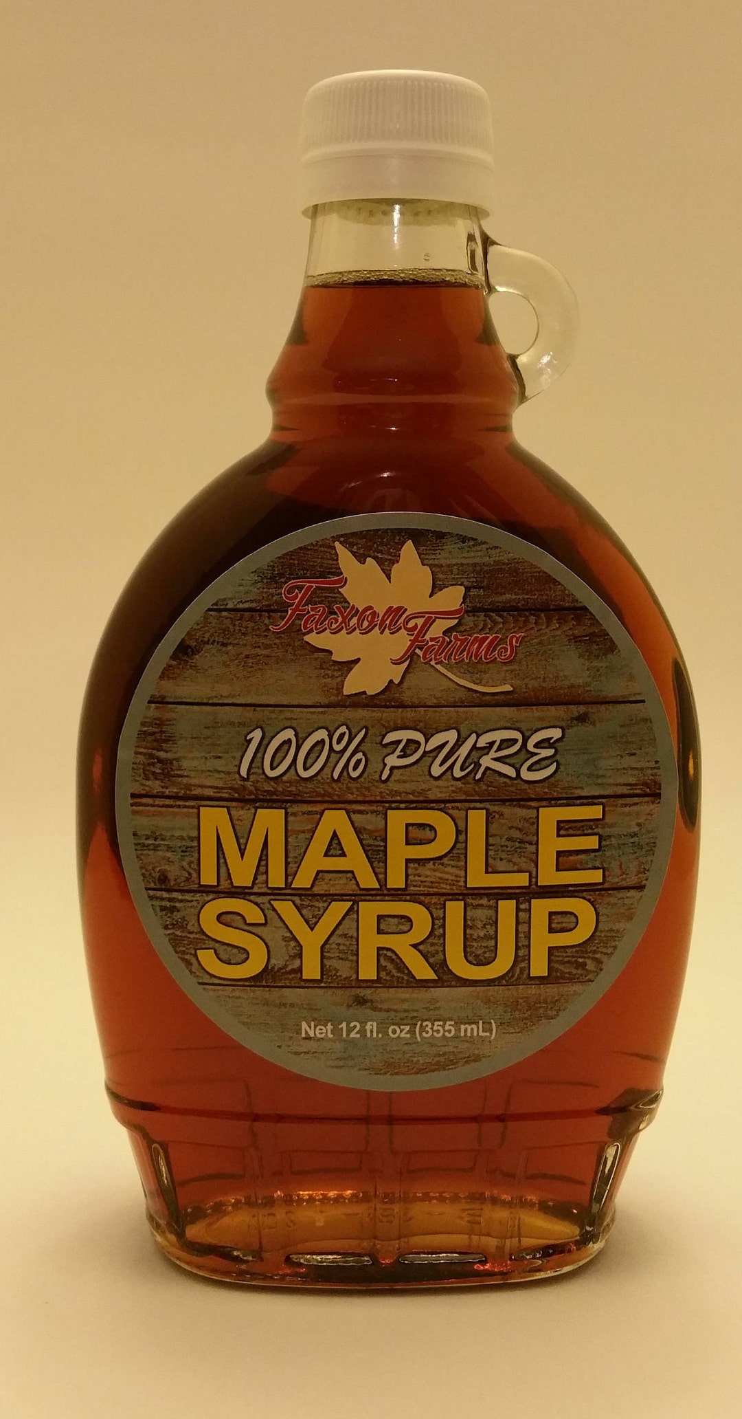 Pure Maple Syrup - Faxon Farms - 12 Oz Glass (grade A Dark) - Etsy