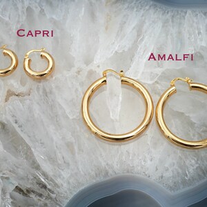 Capri Hoops // Earrings // Gold, Silver // Au Courant X Sam Ozkural Jewelry - Etsy