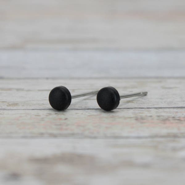 Black Post Earrings - Etsy
