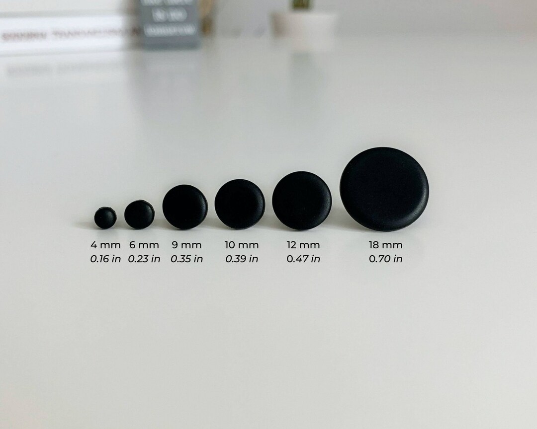 Simple Studs Black, Matte Black Earring Studs, Unisex Studs, Round ...