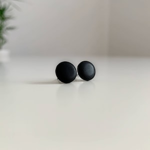Simple Studs Black, Matte Black Earring Studs, Unisex Studs, Round ...